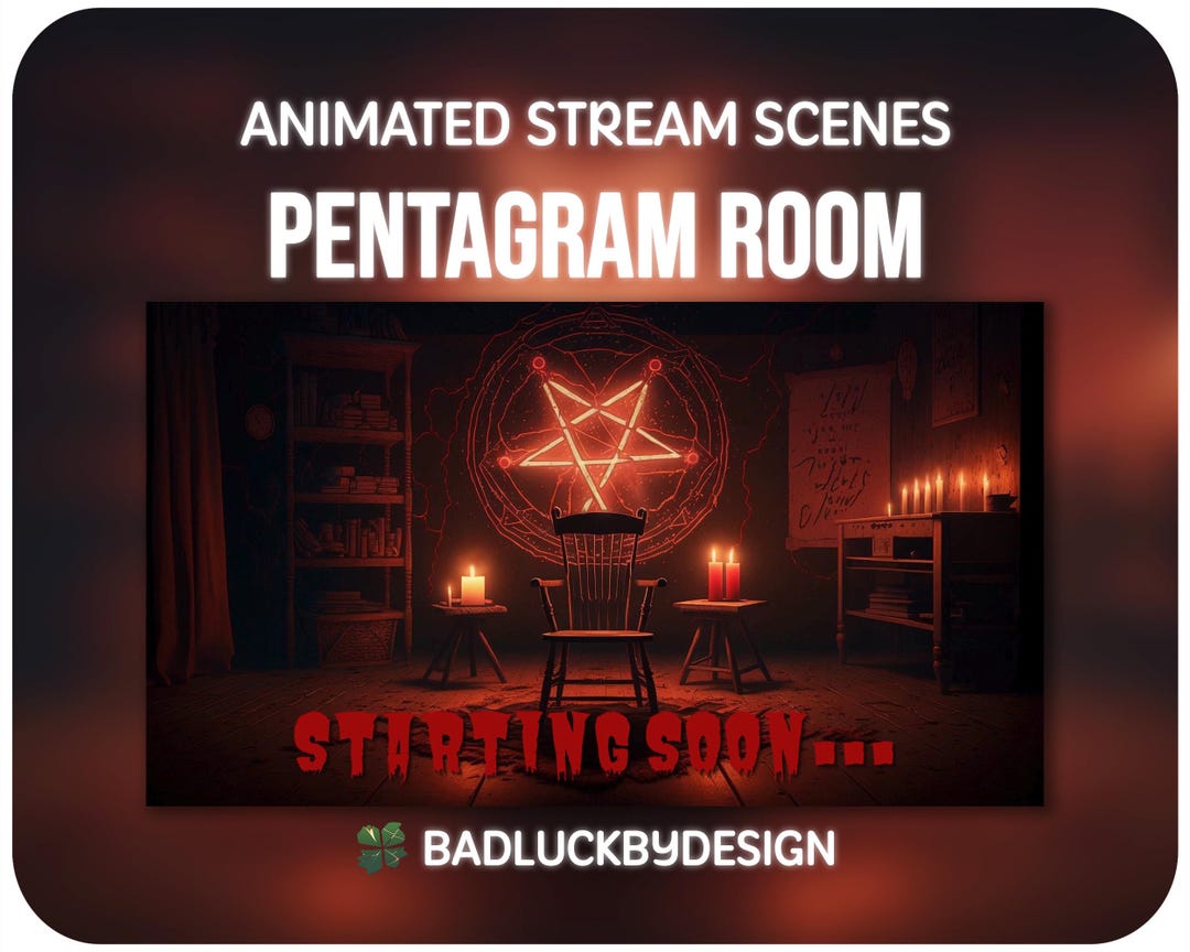 Animated Pentagram Horror Room Stream Scenes - Spooky Gothic Twitch ...