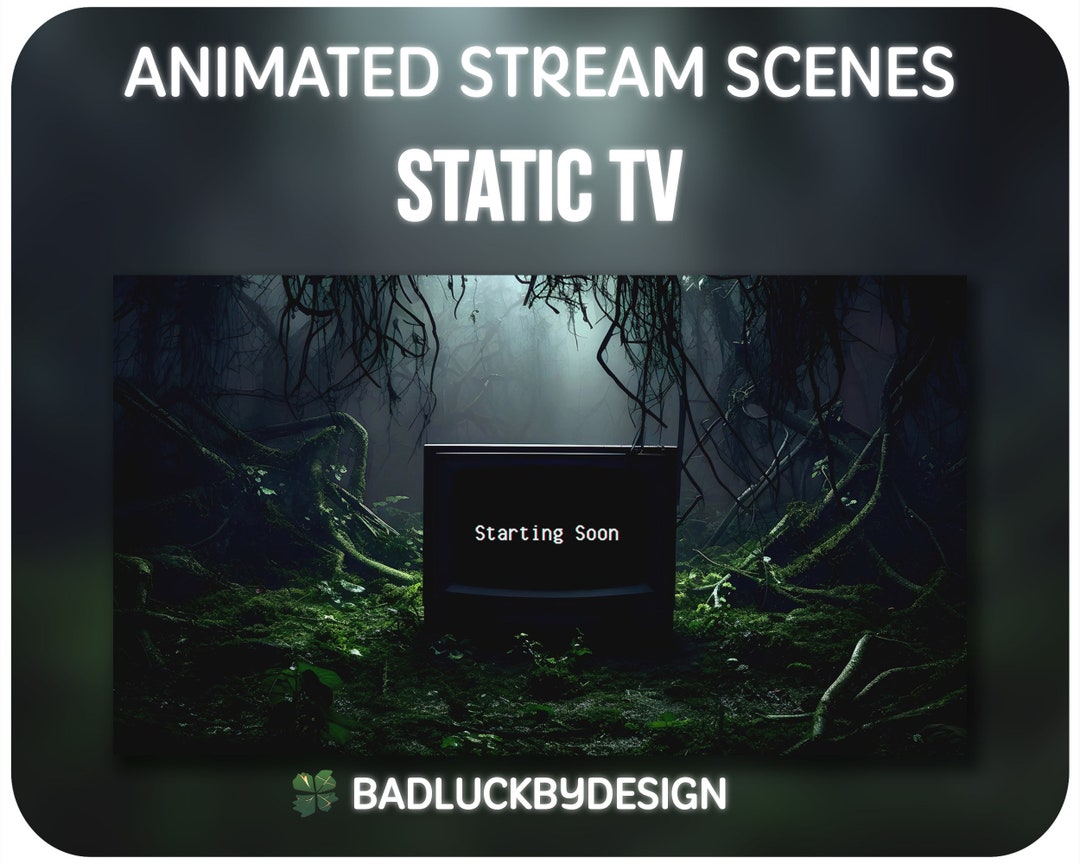 Animated Static TV Scenes Spooky Horror Cave Twitch Screens Pack ...