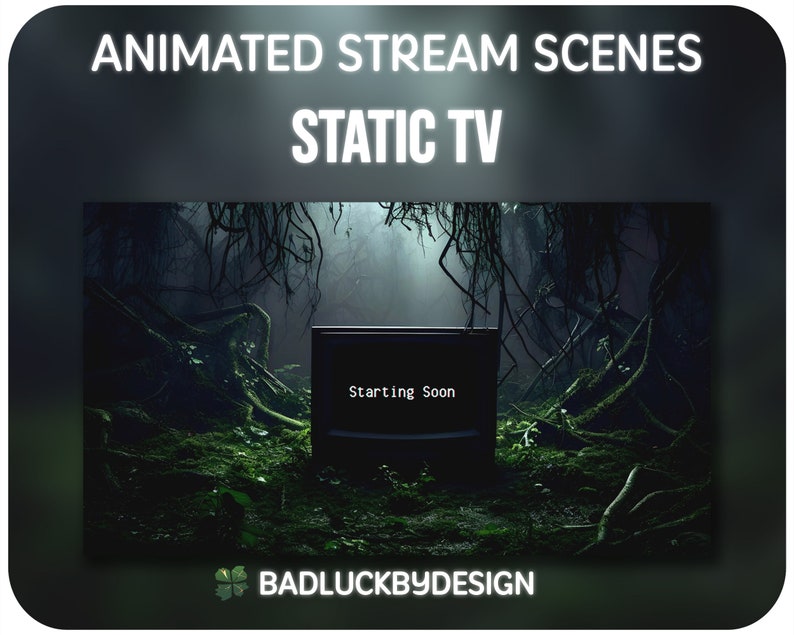 Animated Static TV Scenes Twitch Screens Pack Spooky, Dark, Horror ...