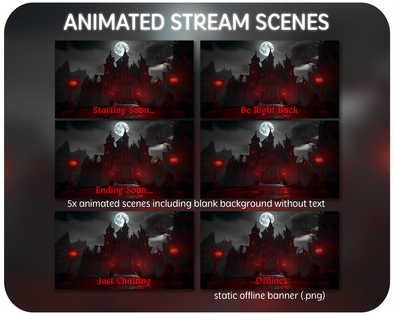 Dark Haunted Castle Animated Stream Scenes Spooky Horror Halloween ...