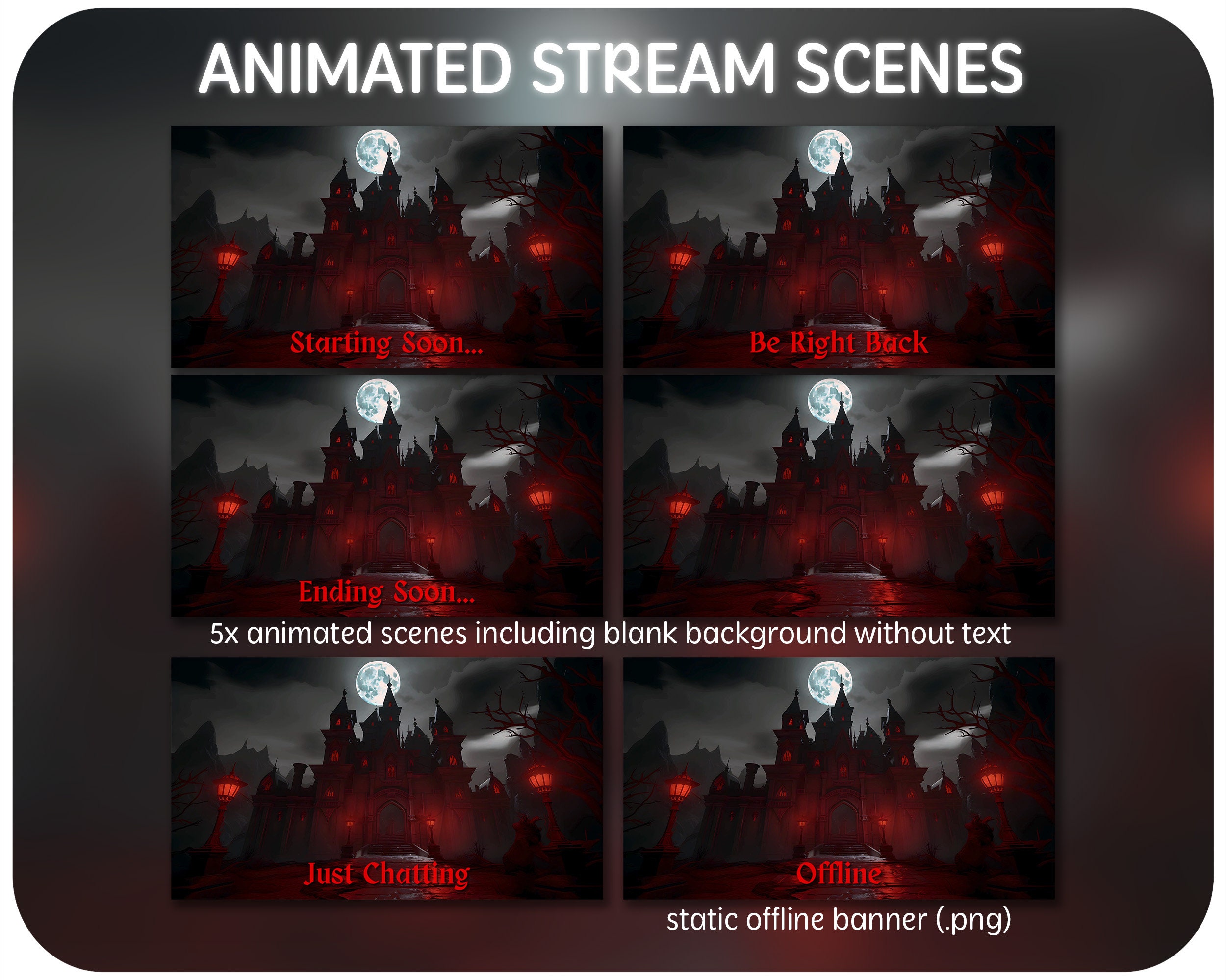 Dark Haunted Castle Animated Stream Scenes Spooky Horror Halloween ...