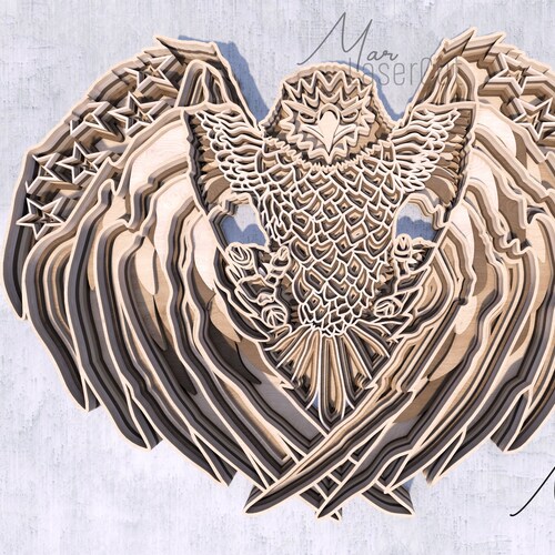 Eagle Laser Cut 3D File SVG Instant Download Vector Pattern - Etsy