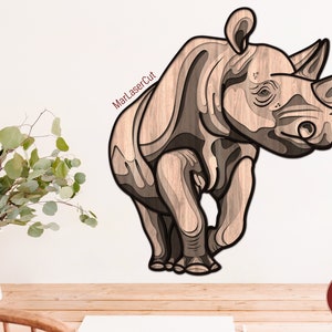 Multilayer Rhino Laser Cut File 3D Layered Rhinoceros Layered Dxf Dwg ...
