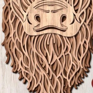 Multilayer Highland Cow Laser Cut File Highland Cow SVG Layered Svg ...