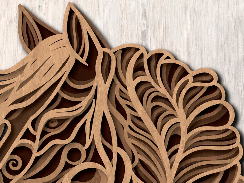 Multilayer Horse Laser Cut File 3D Horse Mandala Layered Dxf - Etsy Canada