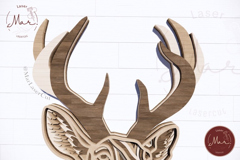 Multilayer Mountain Deer Laser Cut File Deer 3D Laser File SVG Layered ...