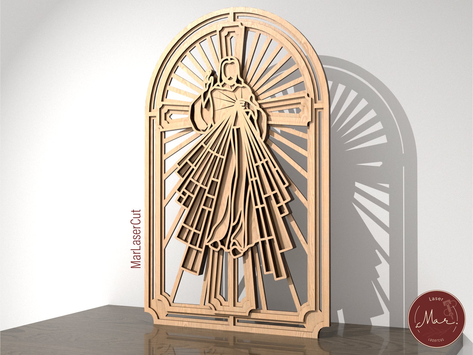 Layered Divine Mercy Laser Cut File 3D Multilayer Cross Layered Jesus ...