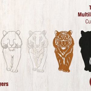 Multilayer Tiger Laser Cut File 3D Tiger Mandala Layered Dxf Dwg ...