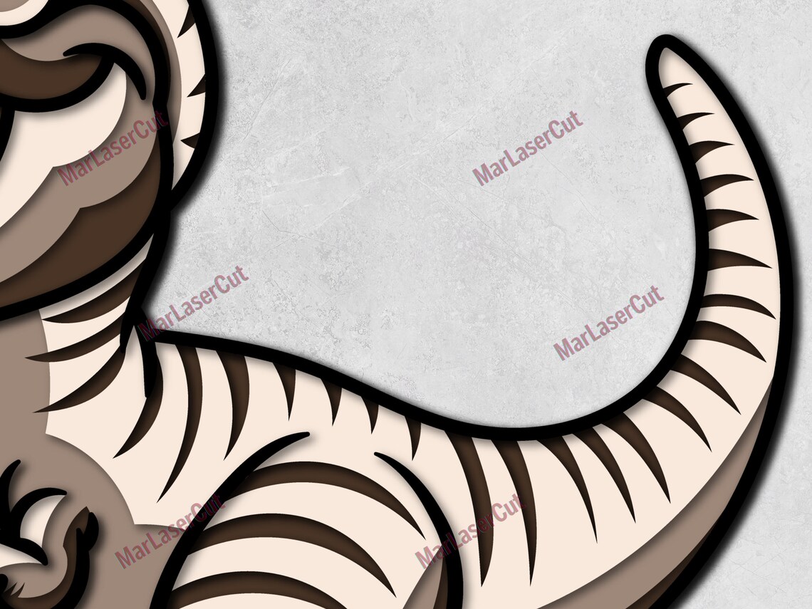 Multilayer Dinosaur Laser Cut File 3D T-rex Mandala Layered Dxf Dwg ...