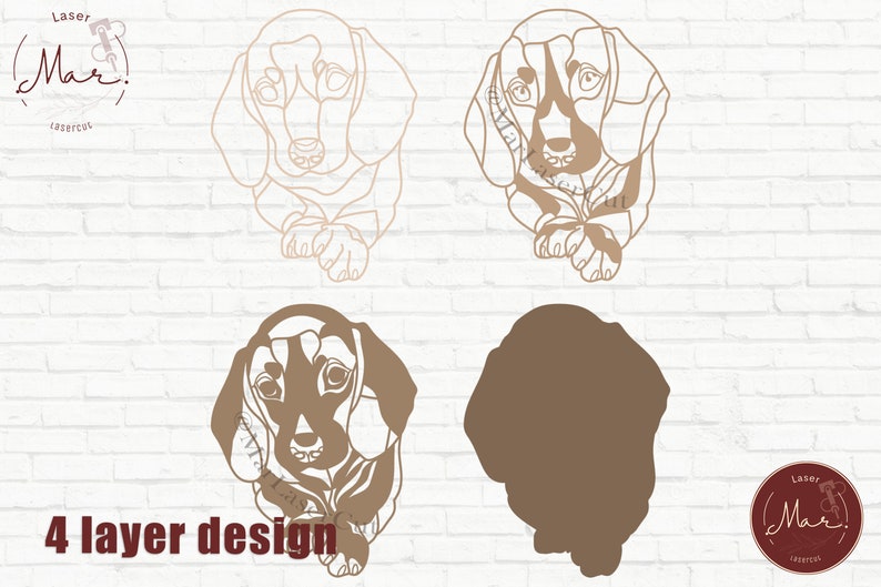Dashchund Laser Cut 3D File SVG Instant Download Vector - Etsy