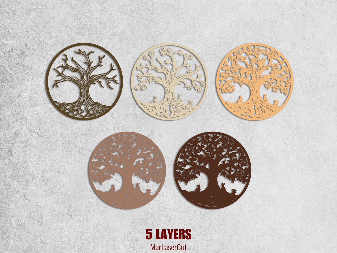 Tree of Life Layered SVG Tree of Life Svg Cut File 3d Layer Tree of ...