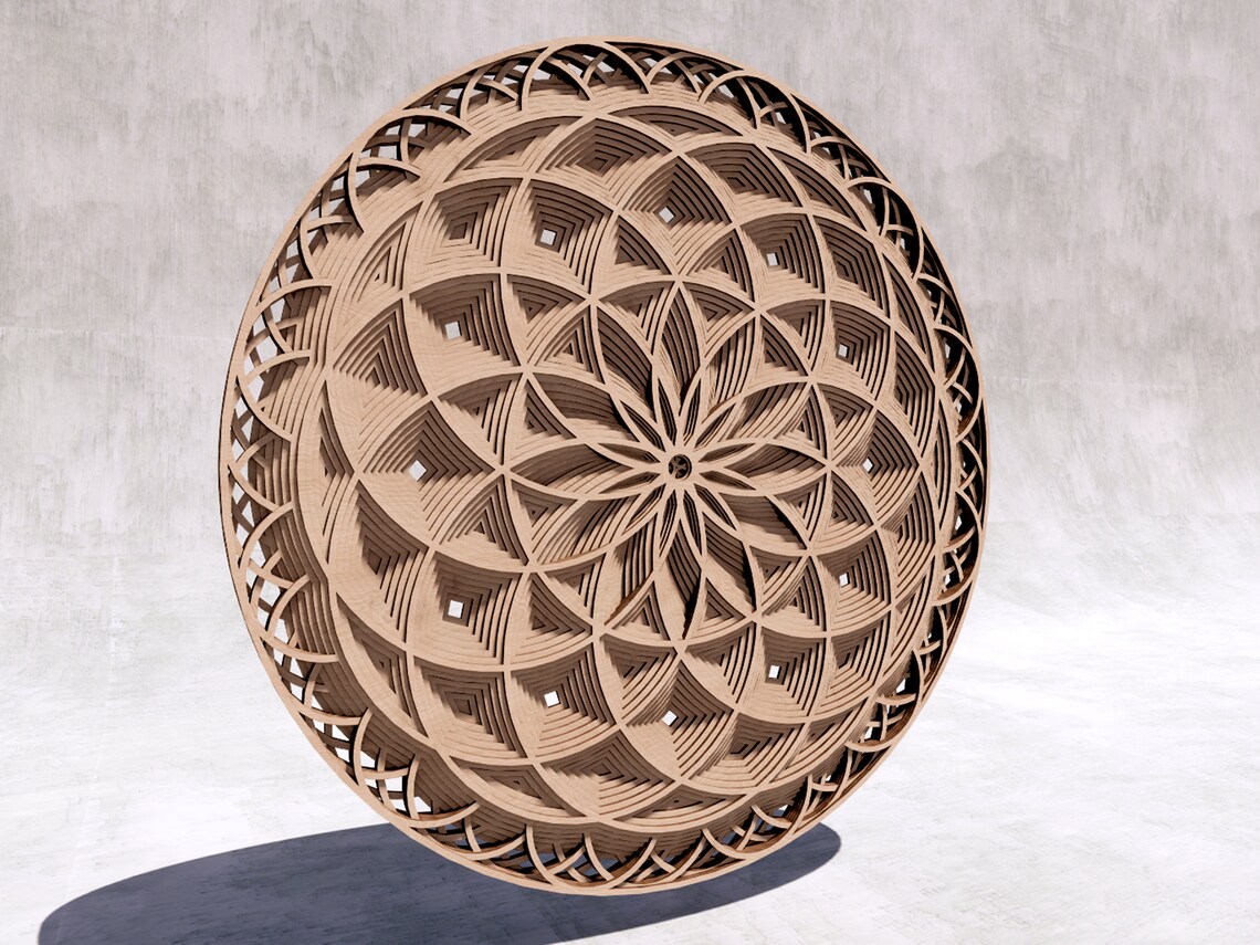 Mandala Laser Cut File SVG Layered Mandala Digital File - Etsy