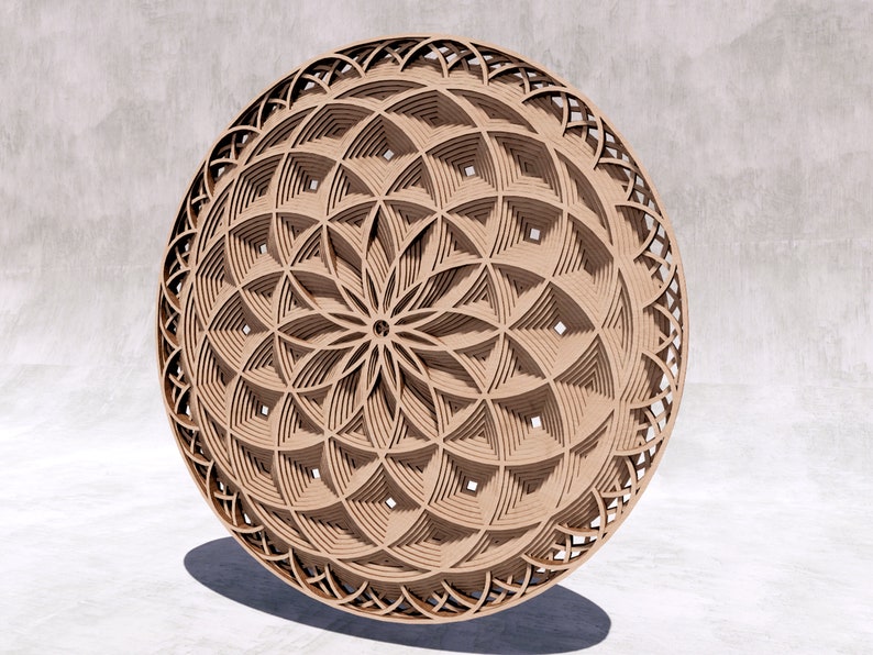 Mandala Laser Cut File SVG Layered Mandala Digital File - Etsy