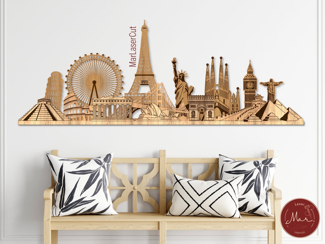 Multilayer World Landmarks Laser Cut File 3D Layered World Monuments ...