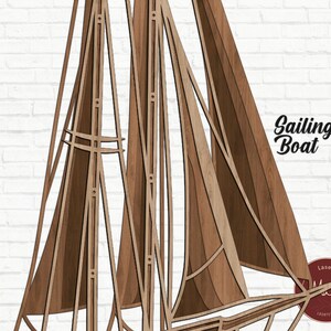 Sailing Boat Laser Cut 3D File SVG Multilayer Sailboat Laser Cut File ...