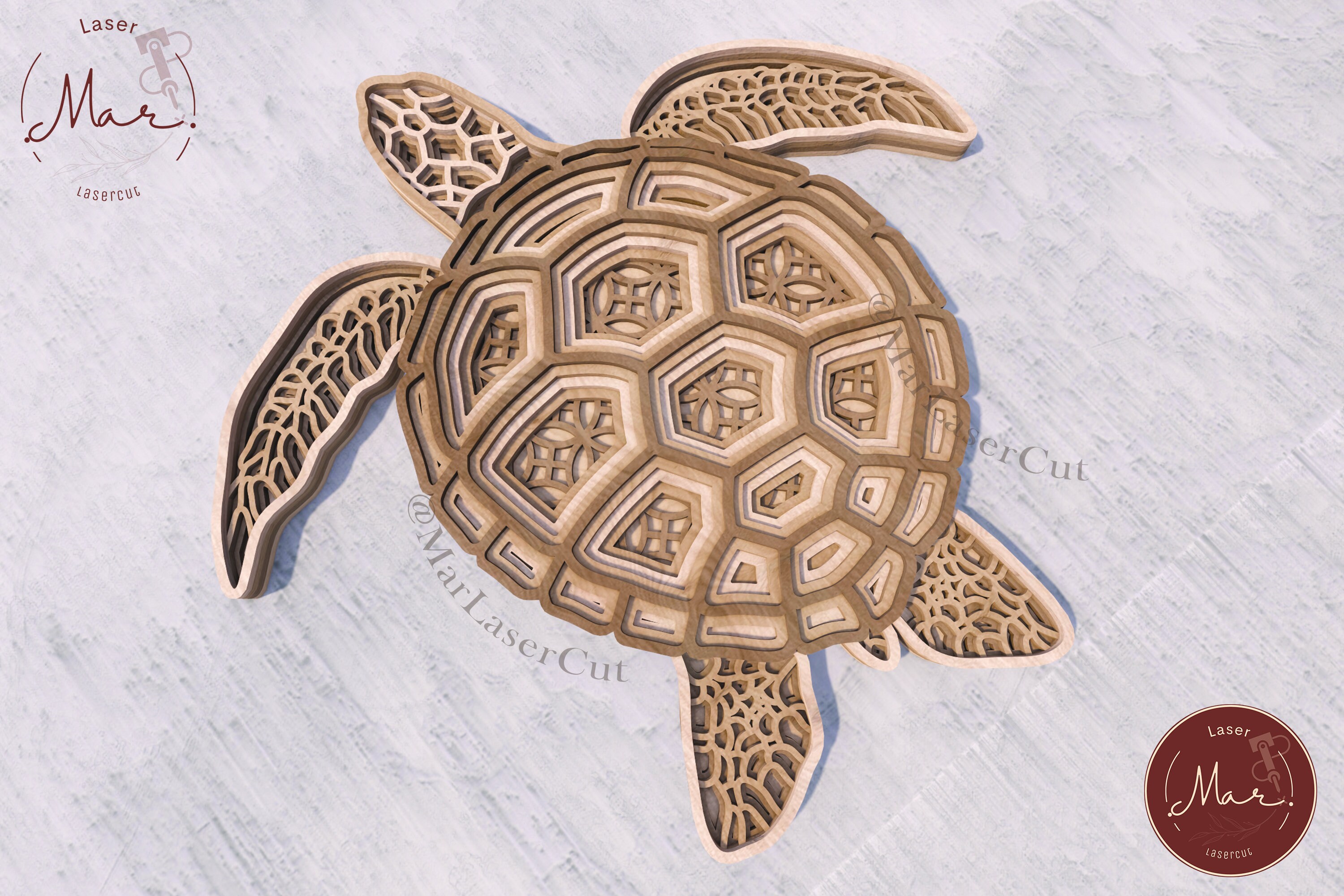 Sea Turtle Laser Cut File Multilayer SVG Instant Download - Etsy Canada