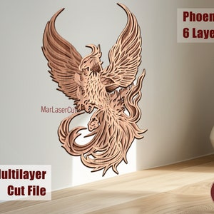 Multilayer Phoenix Laser Cut File 3D Layered Phoenix Paper Cut SVG ...