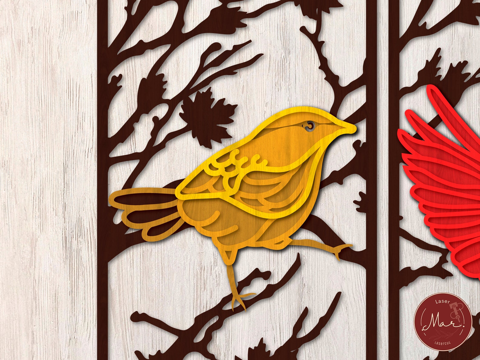 Multilayer Bird Wall Art Laser Cut File 3D Layered Bird Layered Dxf Dwg ...