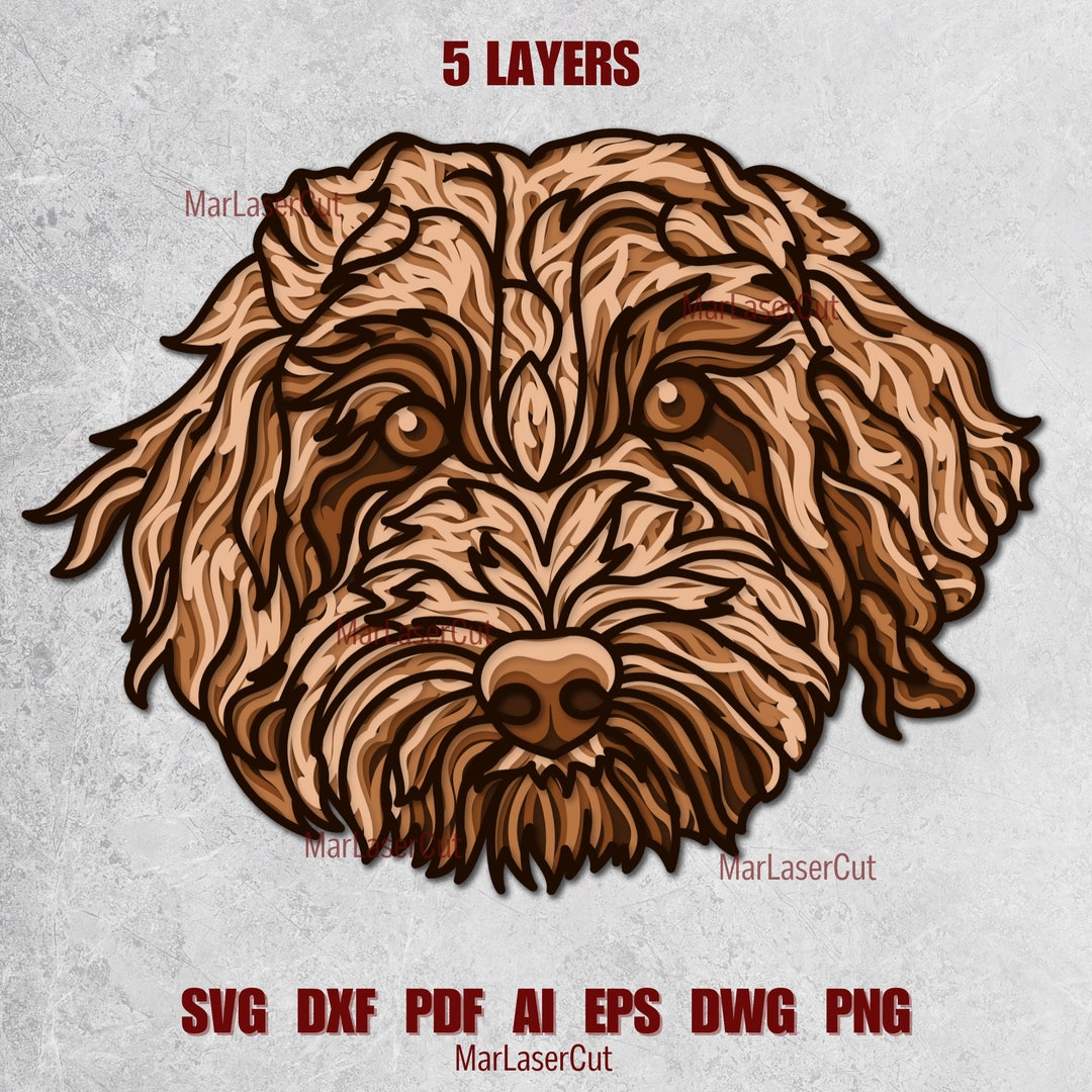Multilayer Goldendoodle SVG Cut File Laser Paper Cutting Labradoodle ...
