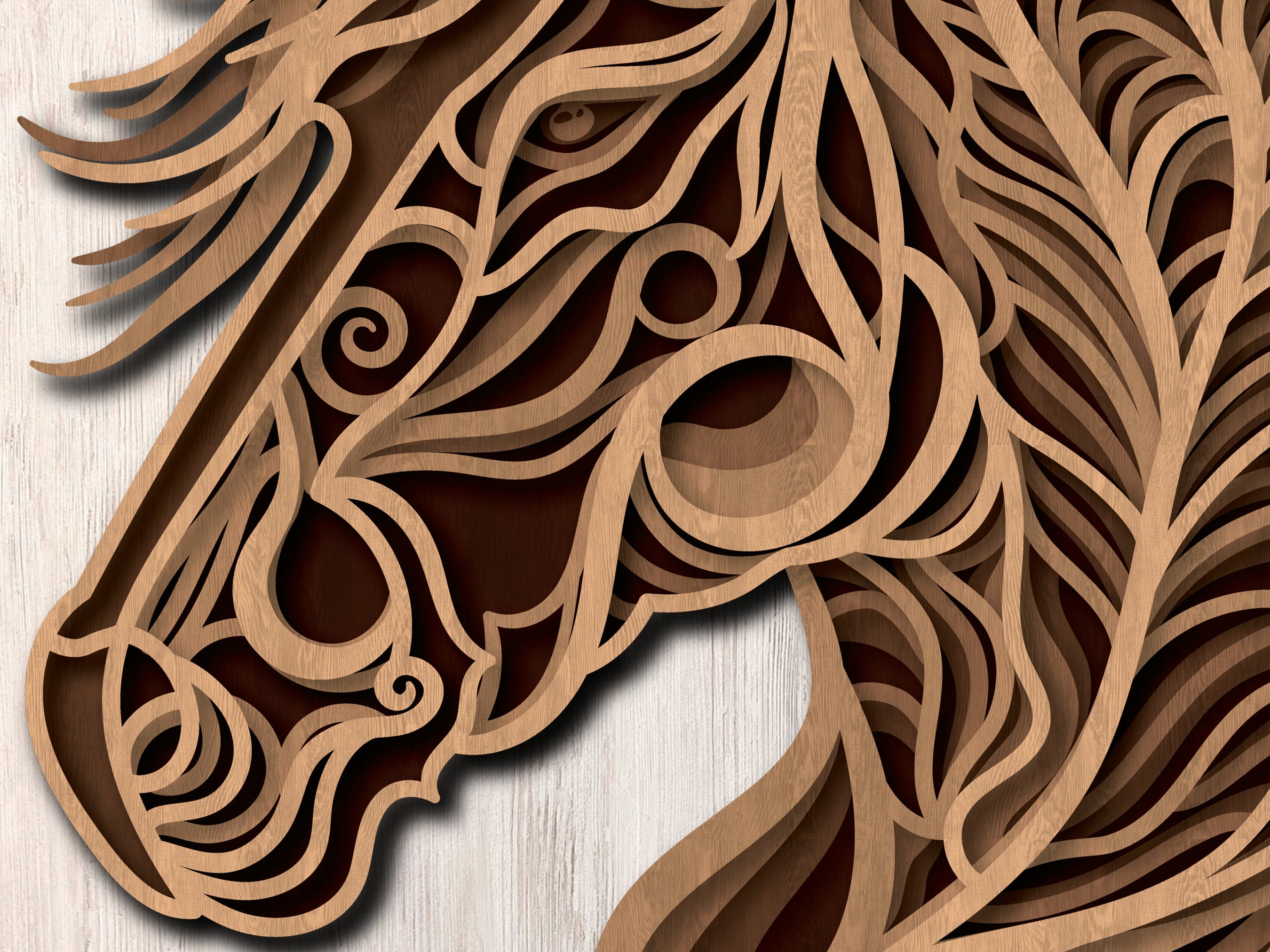 Multilayer Horse Laser Cut File 3D Horse Mandala Layered Dxf - Etsy Canada