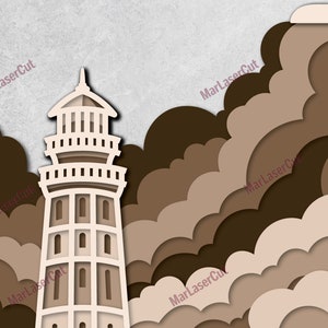 Lighthouse Layered SVG Nautical Art SVG Cut File 3d Layer Decorative ...