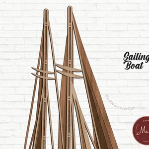 Sailing Boat Laser Cut 3D File SVG Multilayer Sailboat Laser Cut File ...