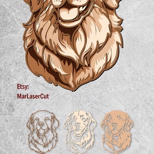 Multilayer Golden Retriever SVG Cut File Laser Paper Cutting Golden ...