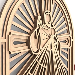 Layered Divine Mercy Laser Cut File 3D Multilayer Cross Layered Jesus ...