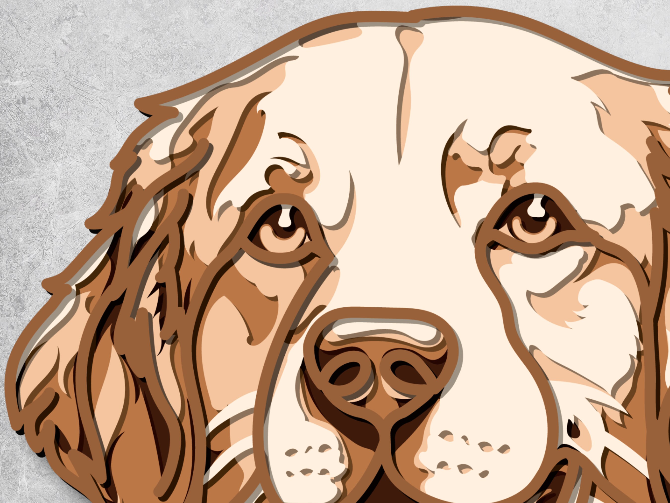 Multilayer Golden Retriever SVG Cut File Laser Paper Cutting Golden ...