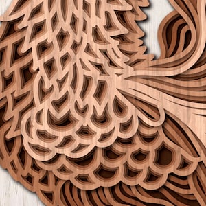Multilayer Rooster - Chicken Laser Cut File 3D Layered Rooster Layered ...