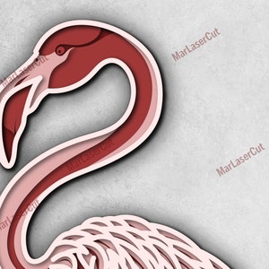 Multilayer Flamingo Laser Cut File 3D Layered Summer Laser Cut Dxf Dwg ...
