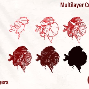 Multilayer Betta Fish Laser Cut Digital File Layered 3D Wood Mandala ...