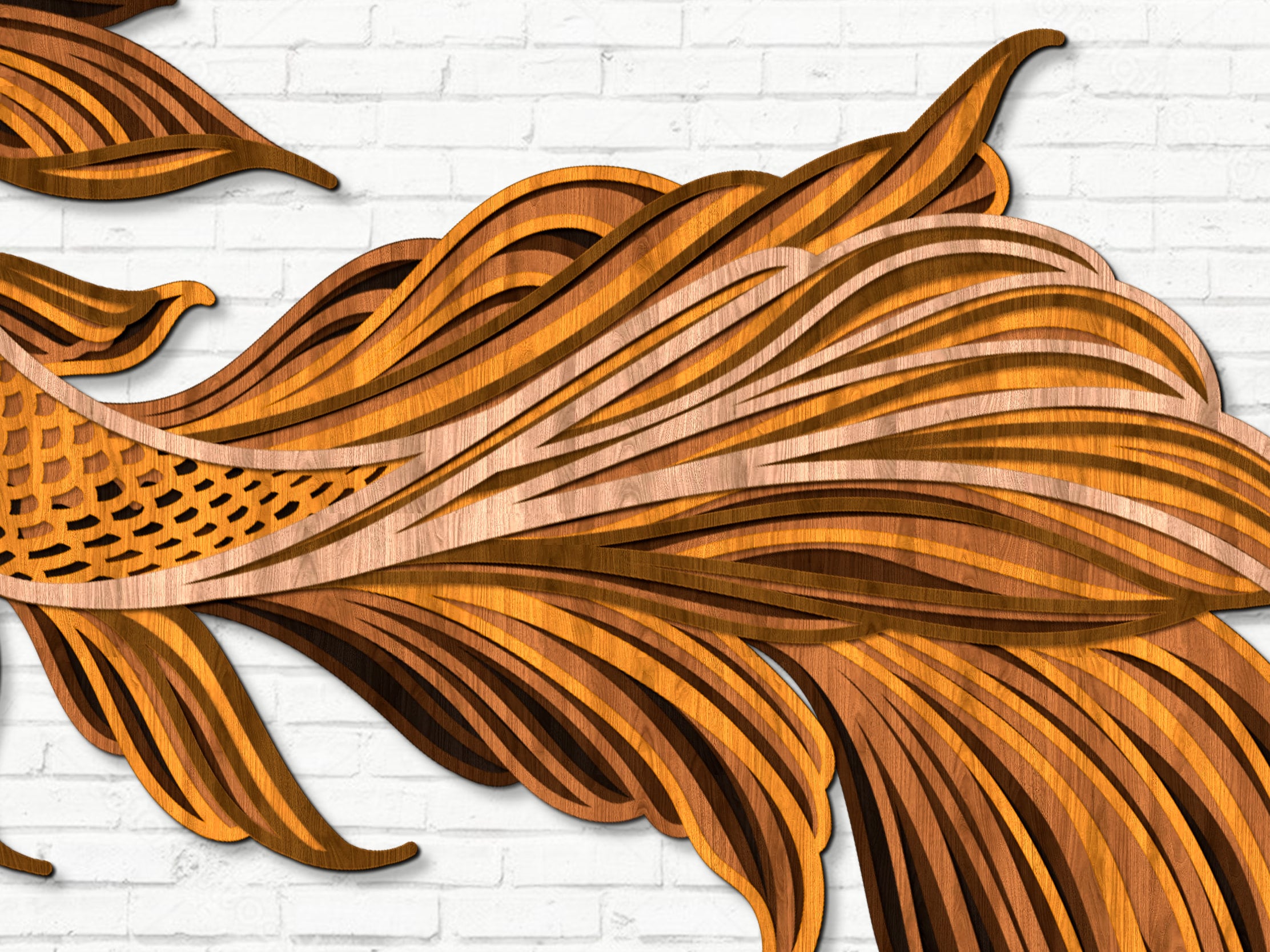 Multilayer Koi Fish Laser Cut File 3D Fish Wood Art Home - Etsy UK