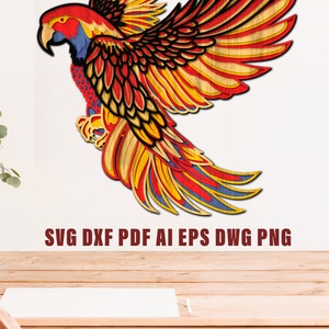 Multilayer Parrot Laser Cut File 3D Layered Parrot Layered Dxf Layered ...