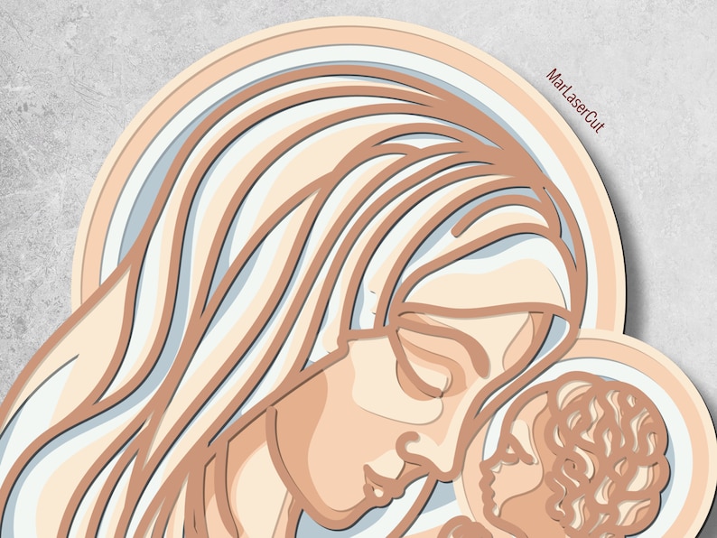 Multilayer Virgin Mary Laser Cut File Layered Virgin SVG Paper Cut ...