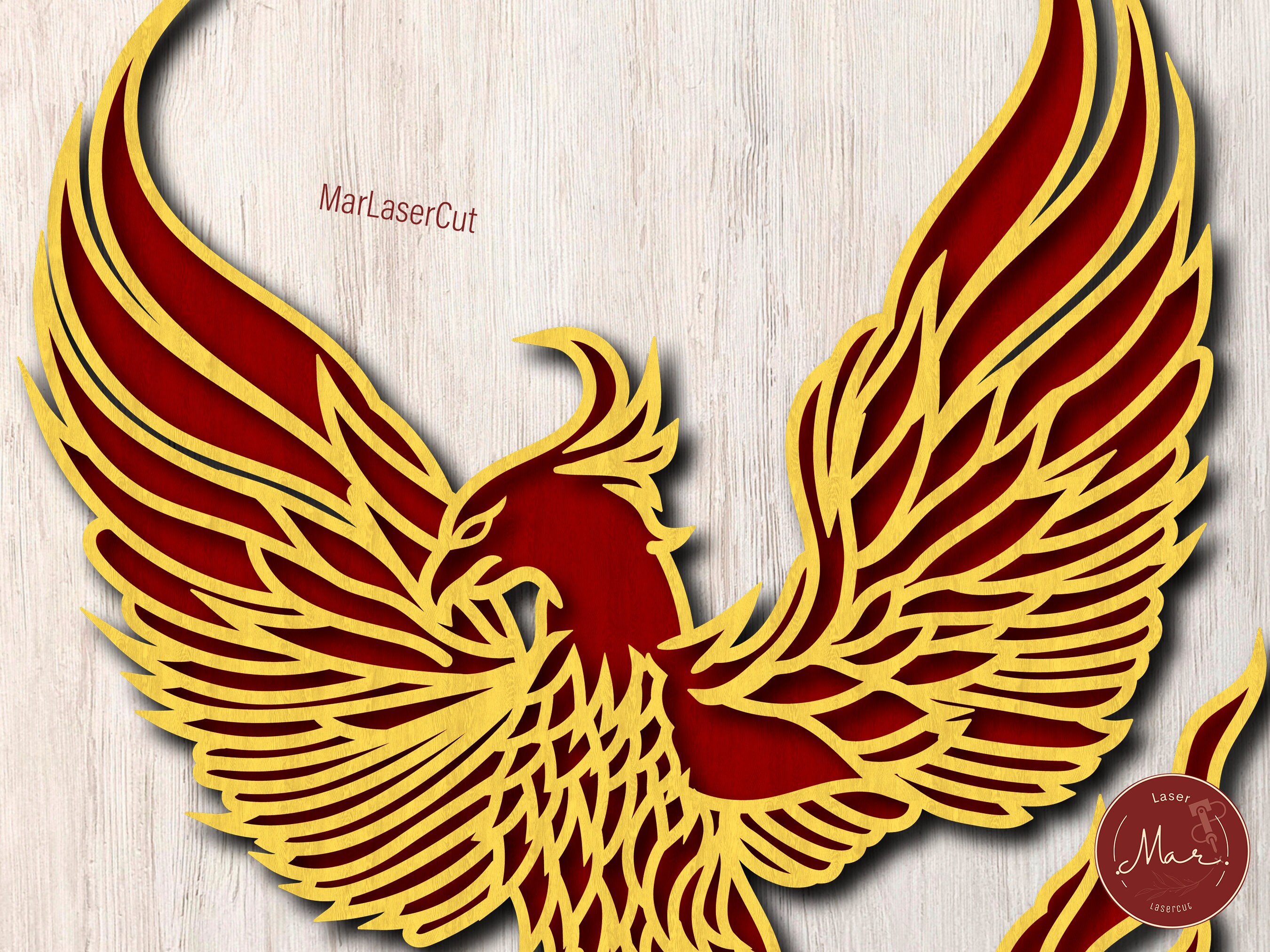 Multilayer Phoenix Laser Cut File 3D Layered Phoenix Paper Cut SVG ...