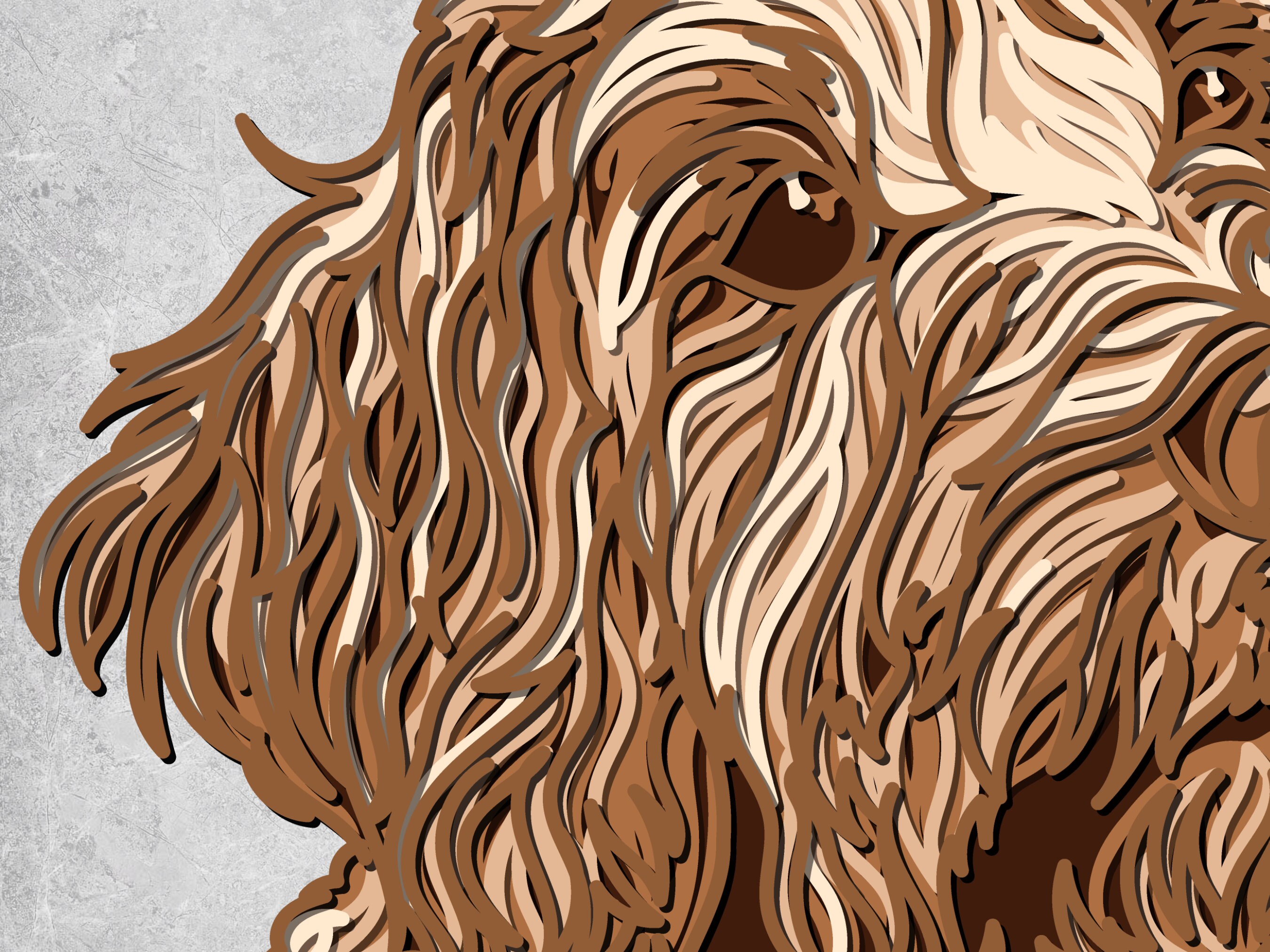 Multilayer Goldendoodle SVG Cut File Laser Paper Cutting Labradoodle ...