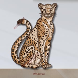 Multilayer Cheetah Laser Cut File 3D Layered Safari Laser Cut Dxf Dwg ...