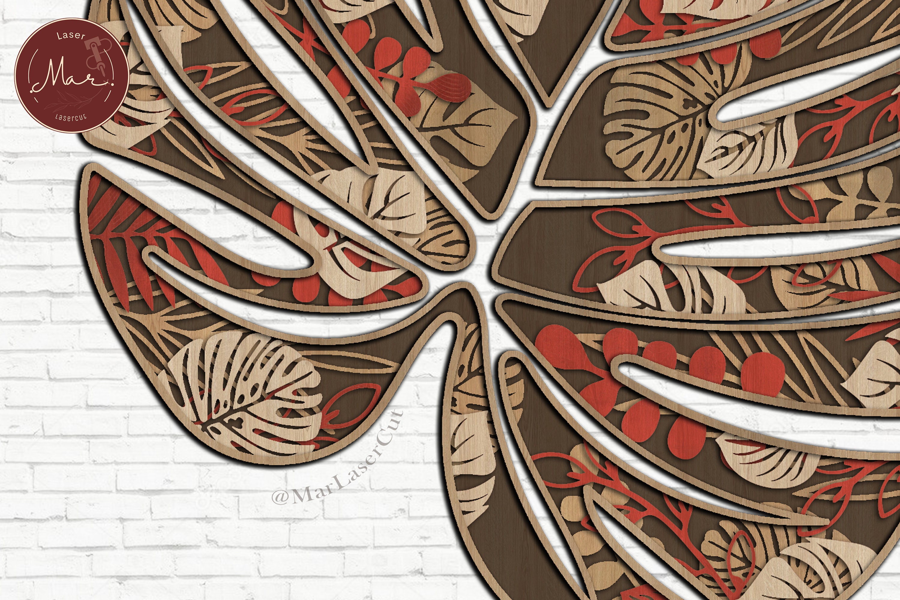 Monstera Leaf Laser Cut 3D File SVG Instant Download Vector - Etsy Canada
