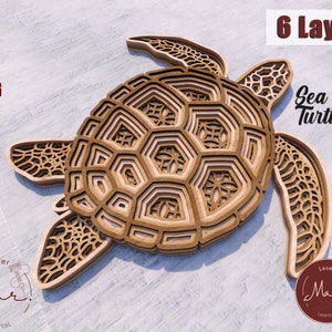 Sea Turtle Laser Cut File Multilayer SVG Instant Download Vector ...
