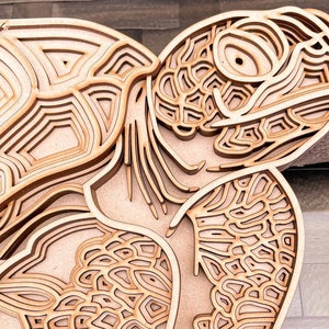 Layered Sea Turtle Laser Cut 3D File SVG Instant Download Vector ...