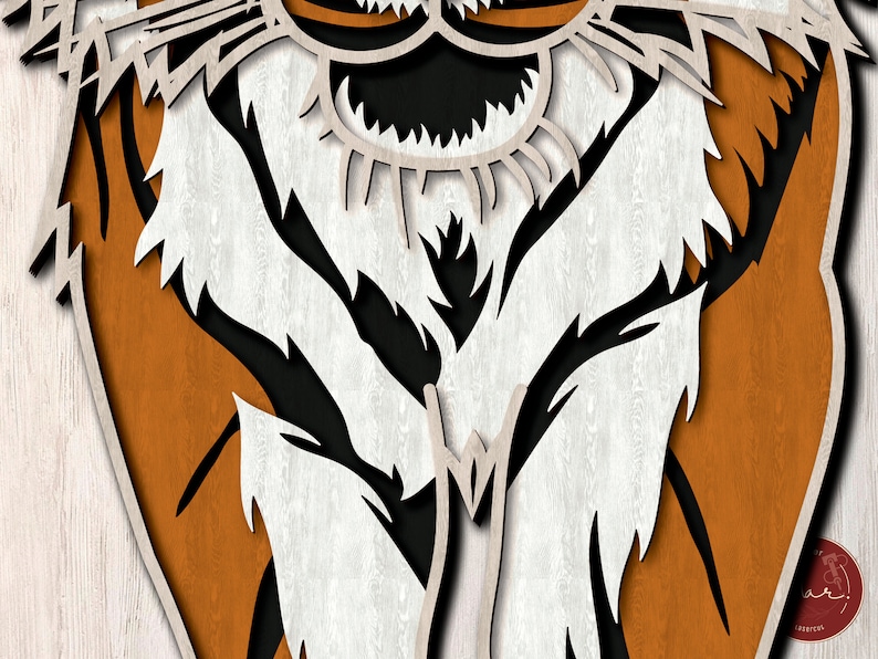 Multilayer Tiger Laser Cut File 3D Tiger Mandala Layered Dxf Dwg ...