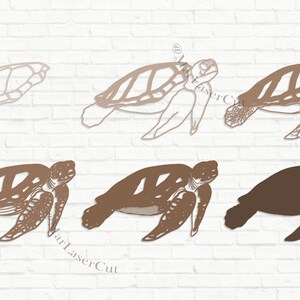 Layered Sea Turtle Laser Cut 3D File SVG Instant Download Vector ...