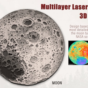 7 Layers Multi Layer Full Moon Laser Cut 3D File SVG Detailed Moon ...