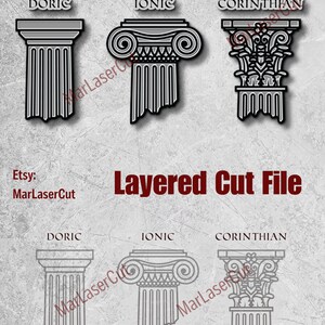 Layered 3D Classical Order Columns SVG File Cardstock SVG Instant ...