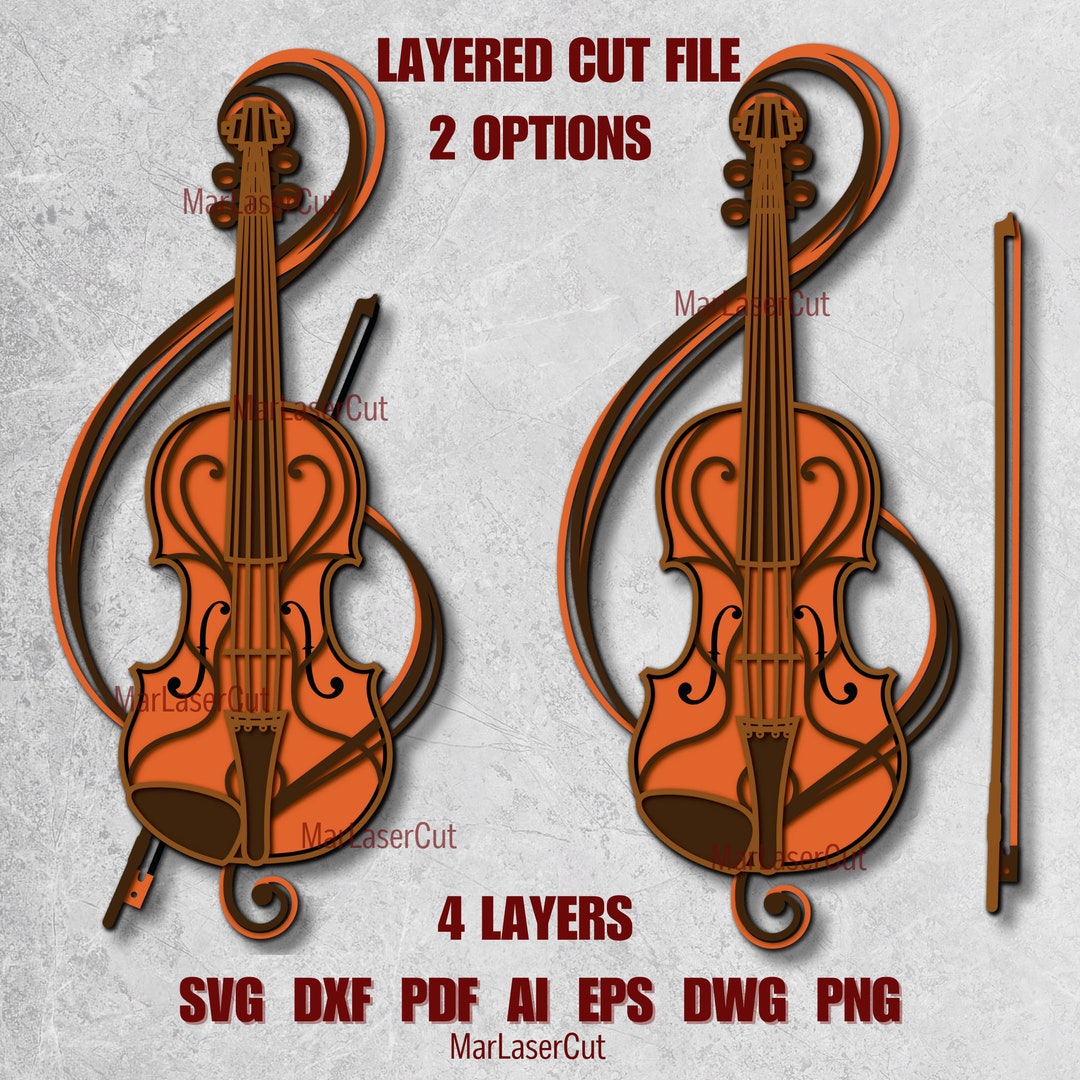 Violin Layered SVG Musical SVG Cut File 3d Layer Decorative Art Mandala ...