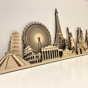 Multilayer World Landmarks Laser Cut File 3D Layered World Monuments ...