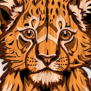 Multilayer Baby Lion Cub Laser Cut File 3D Layered Lion Layered Dxf Dwg ...