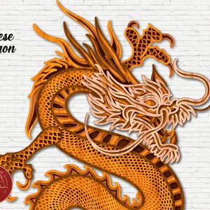 Multilayer Chinese Dragon Laser Cut File SVG Laser Cutting Dragon DXF ...