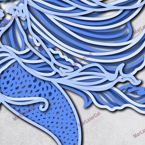 Multilayer Mermaid SVG Laser Cut, Layered Panel for Paper Cut, Coastal ...